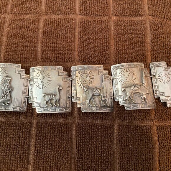Jewelry | Vintage Peruvian Hinged Sterling Silver Bracelet Marked Peru ...